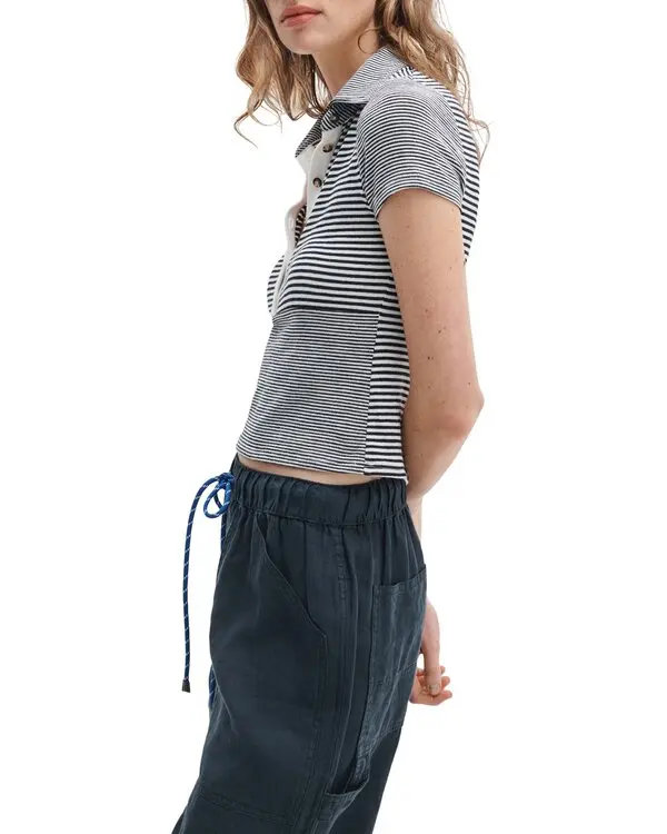 Rag & Bone Knit Button Stripe Tee
