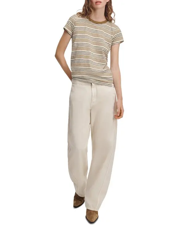 Rag & Bone Slub Stripe Crewneck T-shirt - Light Blut Multi
