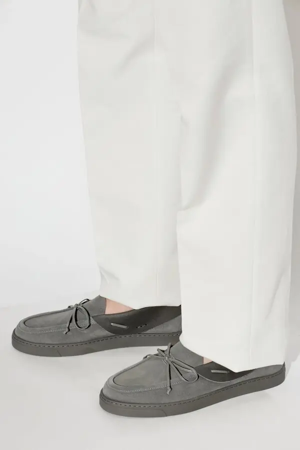 Giorgio Armani Suede Loafers With Lace Detailing