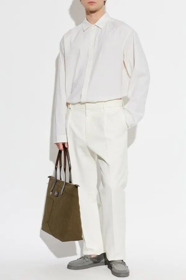Giorgio Armani Suede Loafers With Lace Detailing