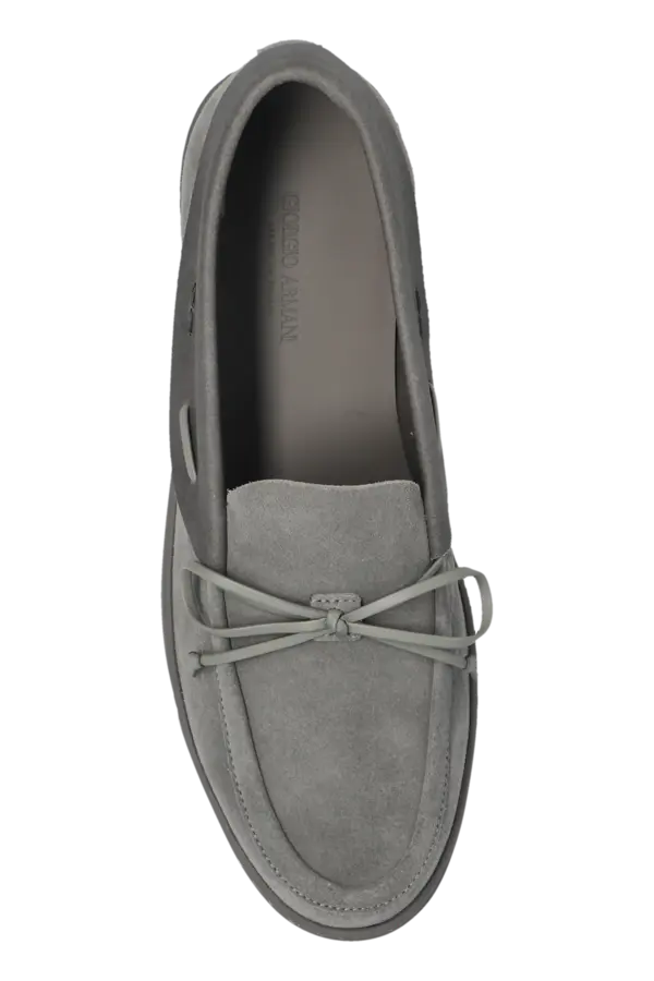 Giorgio Armani Suede Loafers With Lace Detailing