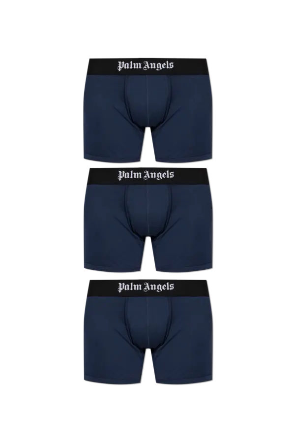 Palm Angels 3-pack Logo Boxers - Navy Blue