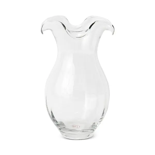 VIETRI Hibiscus Fluted Medium Vase - Clear