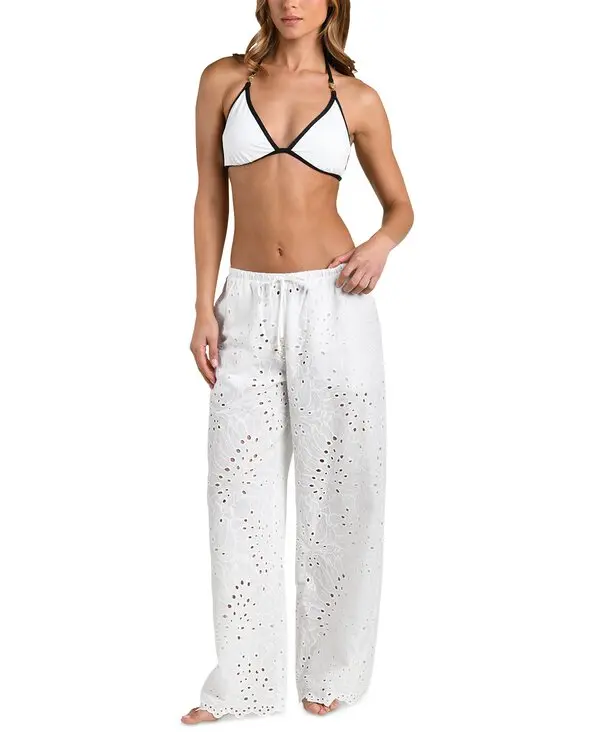 L'Agence Geraldine Monstera Eyelet Cover-up Pants