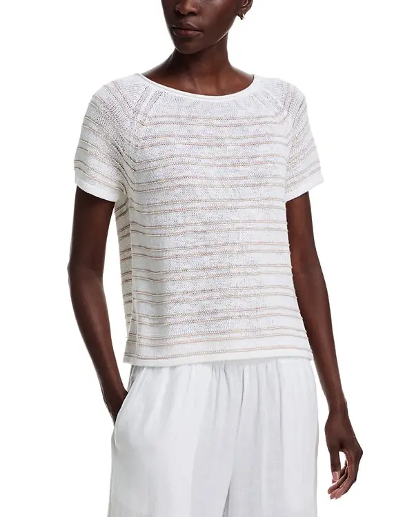 Eileen Fisher Boat Neck Striped Sweater
