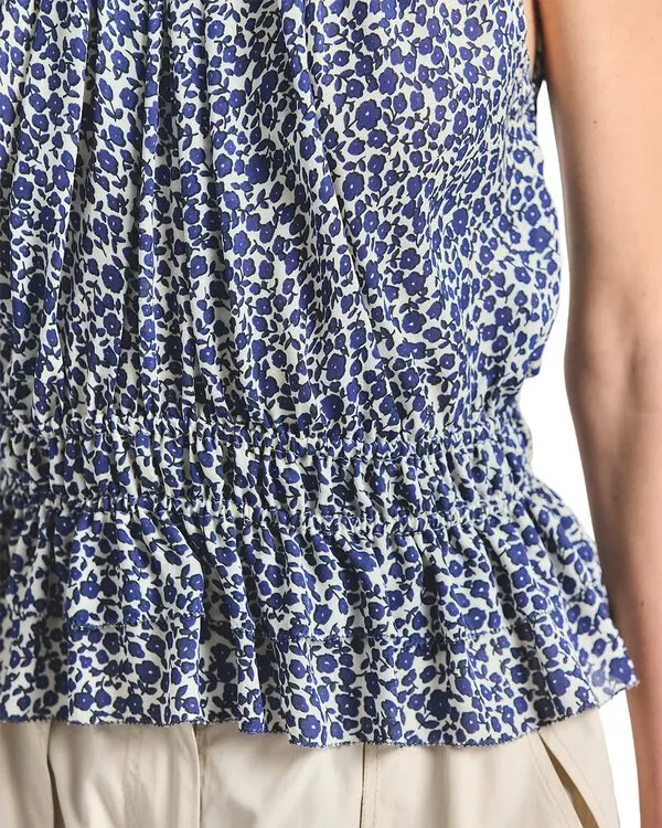 Derek Lam 10 Crosby Avery Top Floral Print Halter Neck Blouse