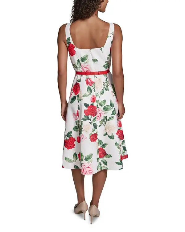 Karl Lagerfeld Paris Brocade Floral Midi Dress