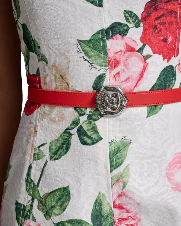 Karl Lagerfeld Paris Brocade Floral Midi Dress