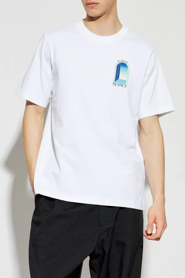 Casablanca T-shirt With Colorful Print - White
