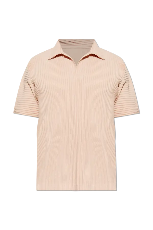 Issey Miyake Pleated Polo - Pink