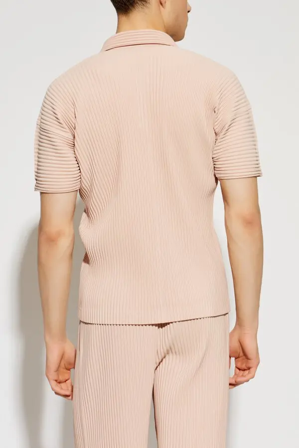 Issey Miyake Pleated Polo - Pink