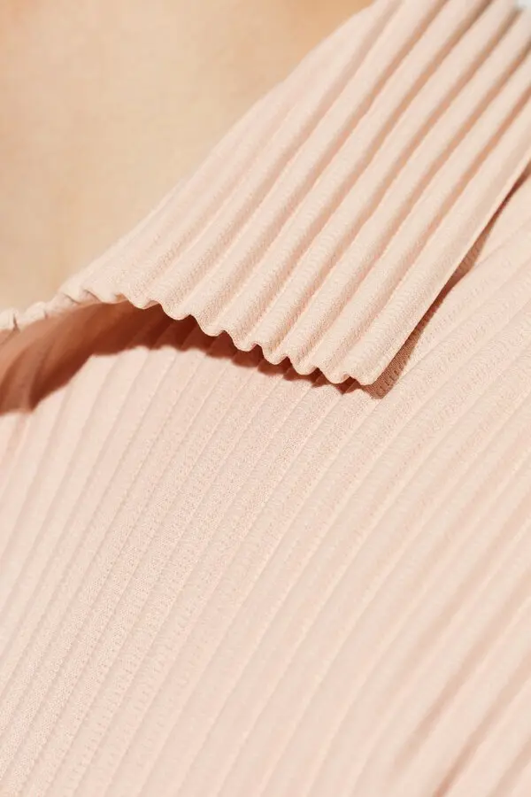Issey Miyake Pleated Polo - Pink
