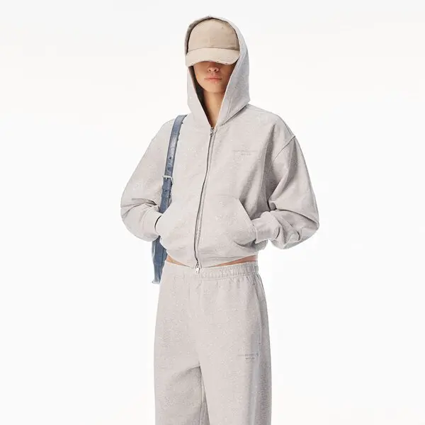 Alexander Wang Crystal Embellished Zip-up Hoodie