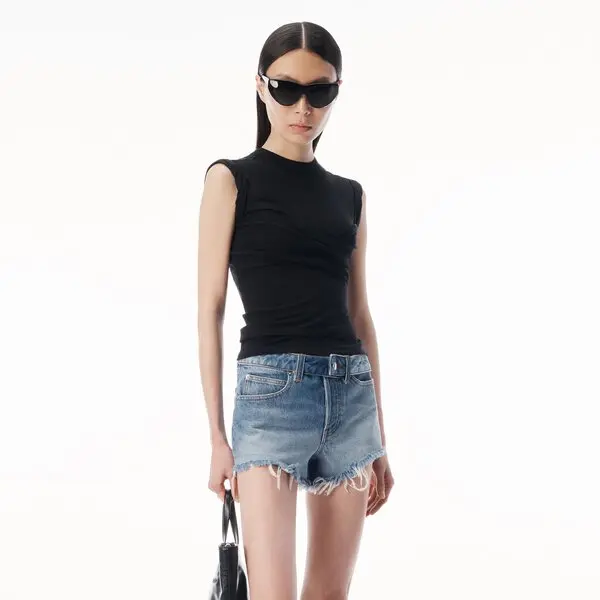 Alexander Wang Twisted Bust Layered Tank - Black