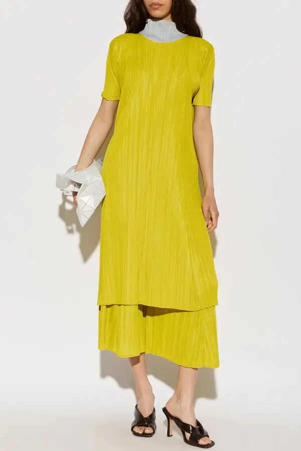 Issey Miyake Midi Pleated Dress