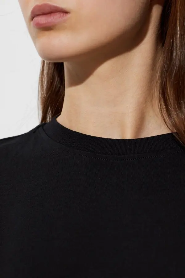 Alexander McQueen Cotton T-shirt With Lace Trim