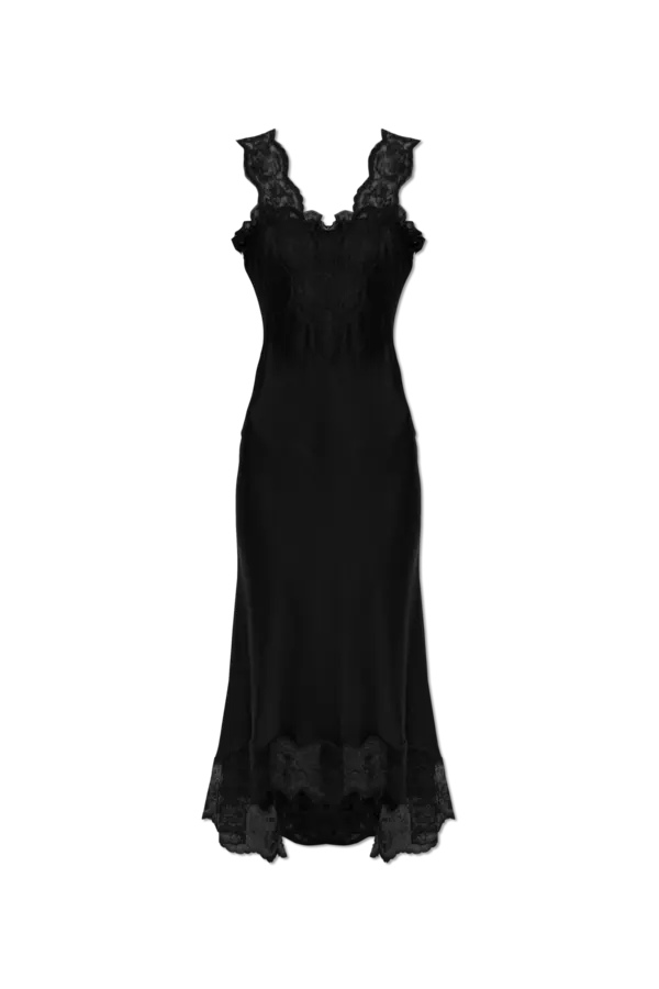 Alexander McQueen Lace Insert Midi Dress - Black