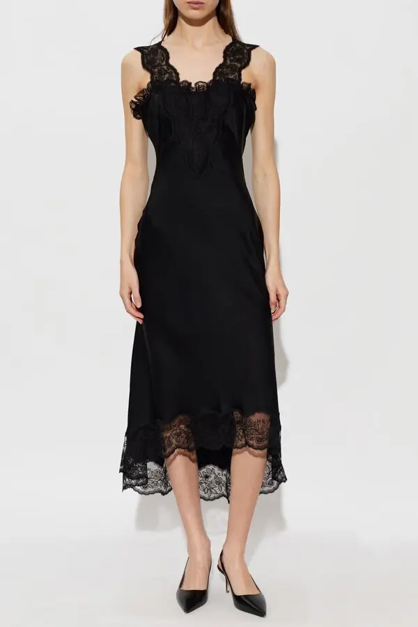 Alexander McQueen Lace Insert Midi Dress