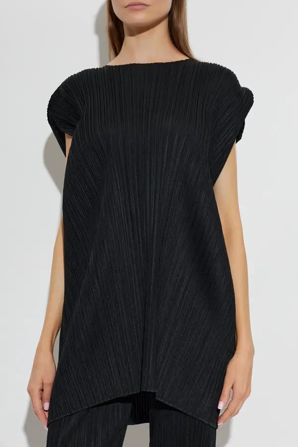 Issey Miyake Midi Dress With Asymmetrical Hem