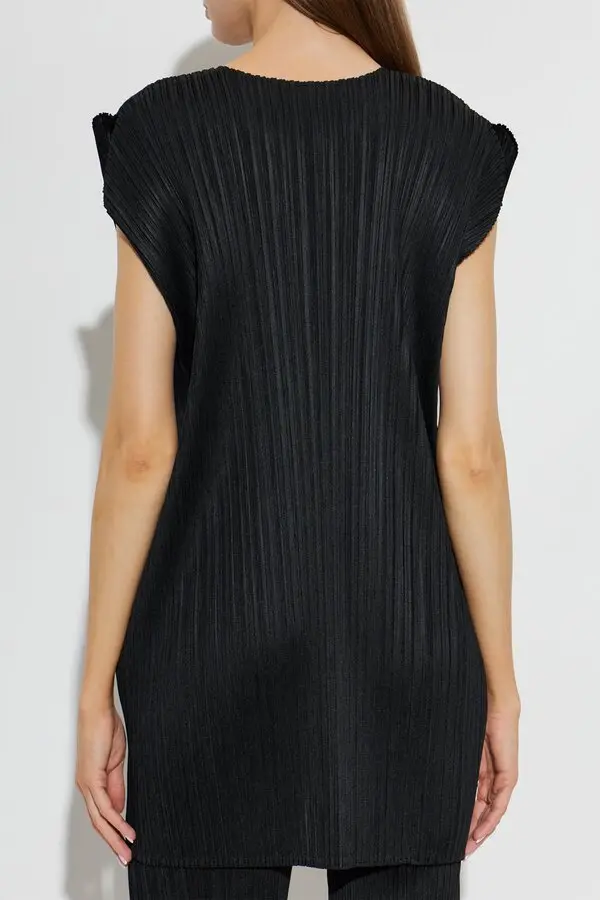 Issey Miyake Midi Dress With Asymmetrical Hem