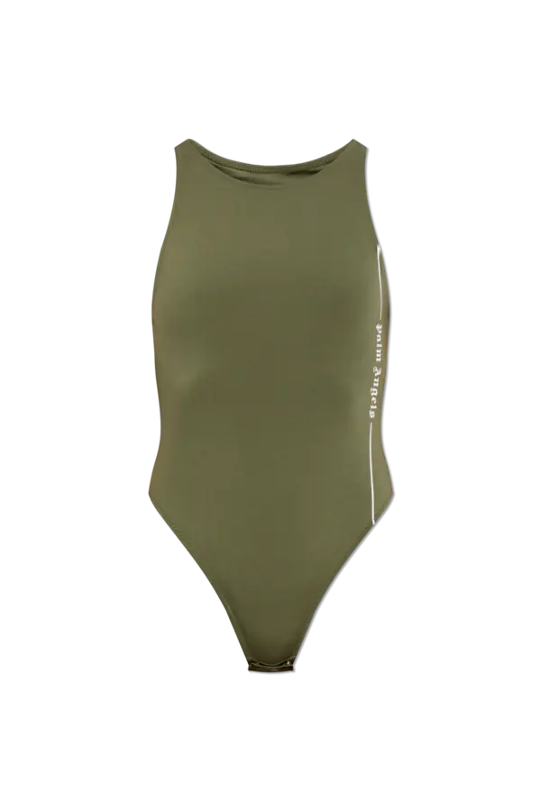 Palm Angels Sleeveless Bodysuit With Printed Logo