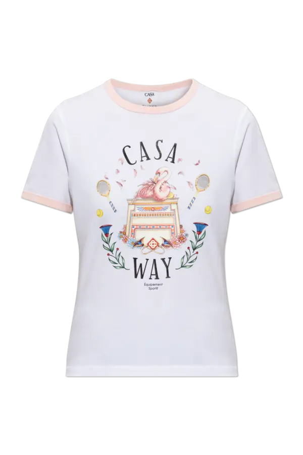 Casablanca Printed Cotton T-shirt - White