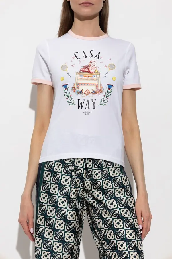 Casablanca Printed Cotton T-shirt - White