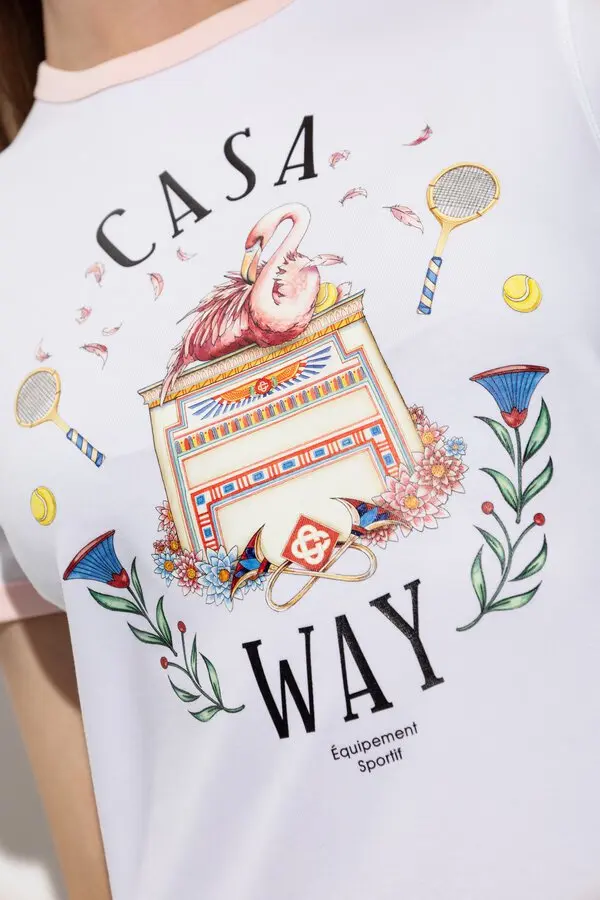 Casablanca Printed Cotton T-shirt - White