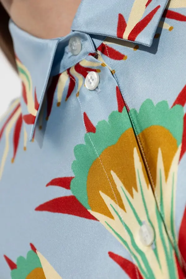 Etro Silk Printed Shirt And Shorts Set