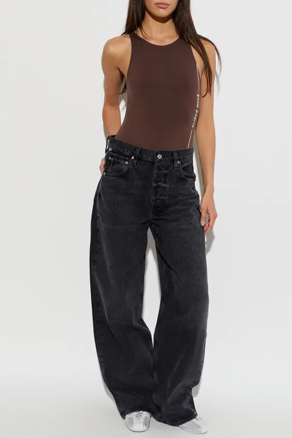Palm Angels Bodysuit With Vertical Logo