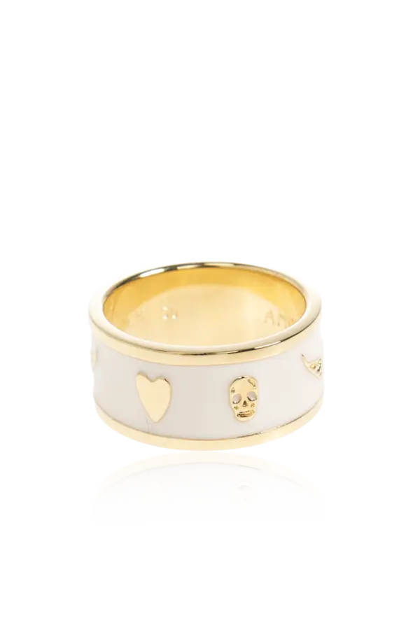 Zadig&Voltaire Engraved Enamel Ring With Gold Motifs