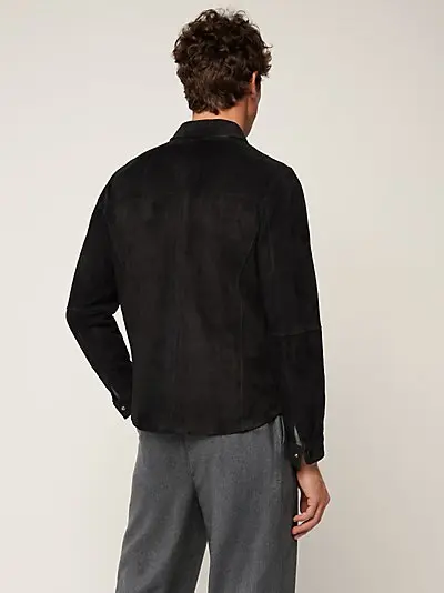 Overland Max Reversible Suede Shirt Jacket - Black
