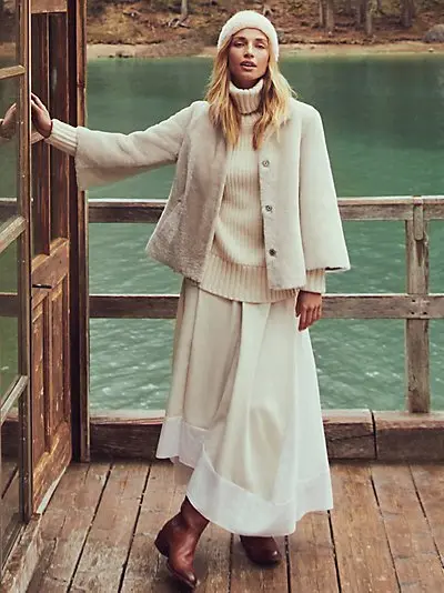 Overland Marilyn Sheepskin Cape Jacket - Cream