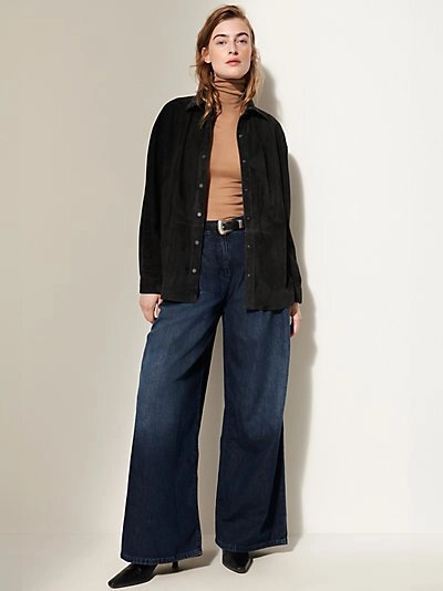 Overland Tara Reversible Suede Leather Shirt Jacket - Black/black