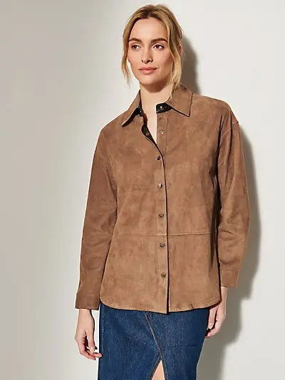 Overland Tara Reversible Suede Leather Shirt Jacket