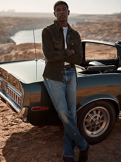 Overland Evan Suede Shirt Jacket - Olive