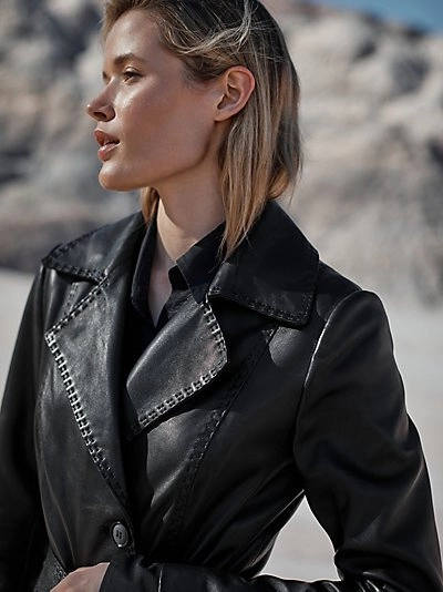Overland Zelda Leather Trench Coat