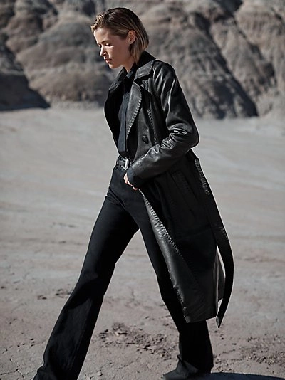 Overland Zelda Leather Trench Coat