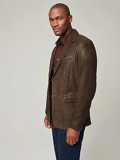 Overland Carlisle Distressed Leather Blazer