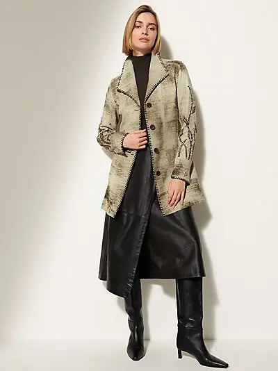 Overland Harper Suede Leather Jacket - Distressed Khaki