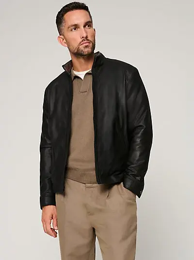 Overland Zachary Lite Lambskin Leather Jacket - Peat/rustic