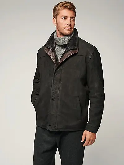 Overland James Buffed Leather Jacket - Shadow/rustic