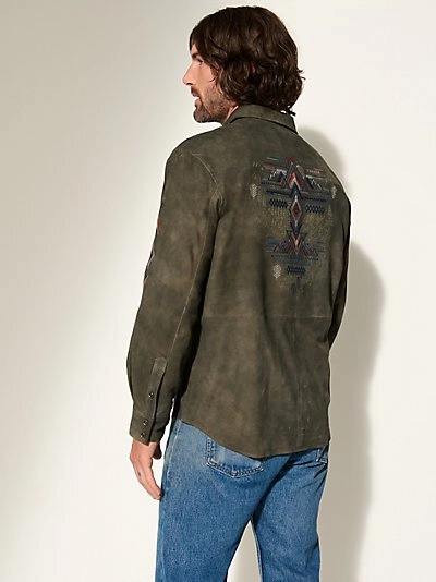 Overland Bison Peak Suede Leather Shirt Jacket - Elk