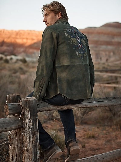 Overland Bison Peak Suede Leather Shirt Jacket - Elk
