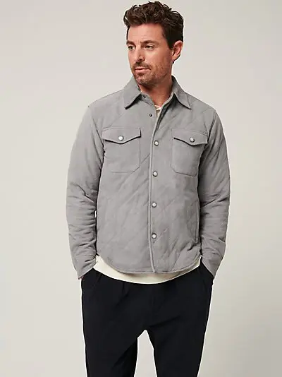 Overland Hawkeye Suede Leather Shirt Jacket - Storm