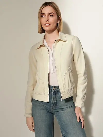 Overland Kelsey Cotton Denim Jacket - Cream