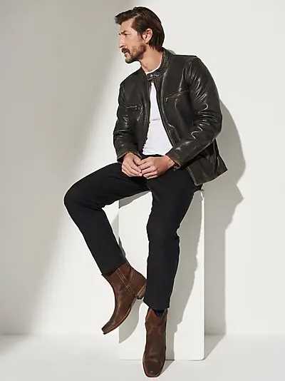 Overland Retro Leather Moto Jacket
