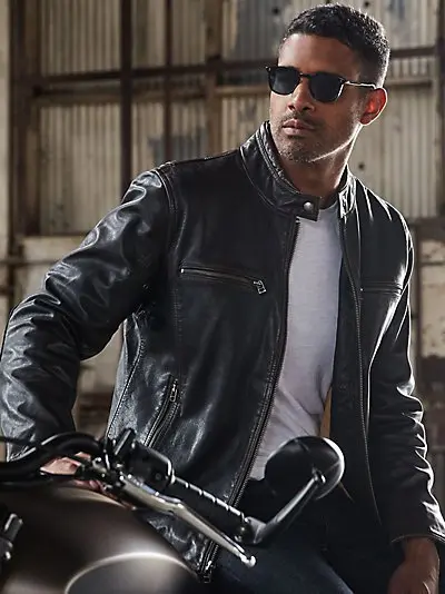 Overland Retro Leather Moto Jacket