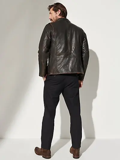 Overland Retro Leather Moto Jacket