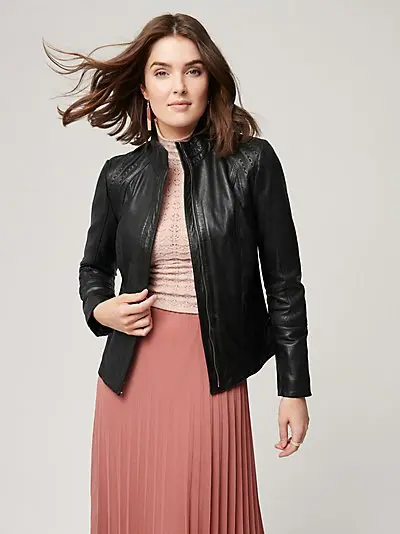 Overland Azura Classic Washed Lambskin Jacket - Black
